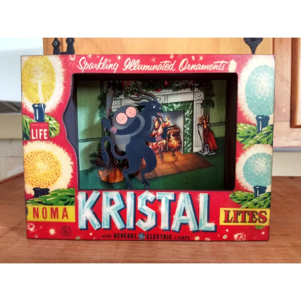KRAMPUS in a Box Vintage Christmas Lights Kristal | Roadside Linen Arts